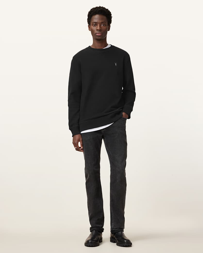 Raven Crew Neck Ramskull Sweatshirt Black | ALLSAINTS